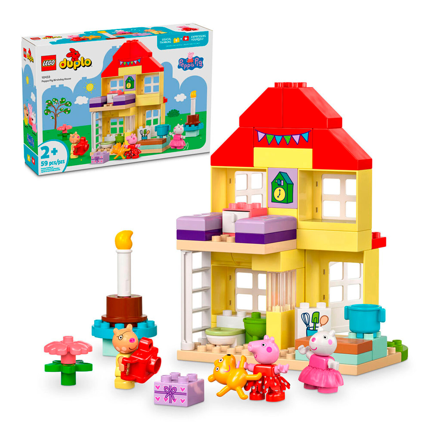 Конструктор детский LEGO Duplo Свинка Пеппа: домик для празднования дня рождения, 59 деталей, возраст 2+, 10433
