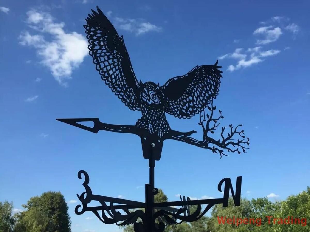 Флюгер на крышу дома большой "сова" , Флюгер садовый декор 33*56CM FA