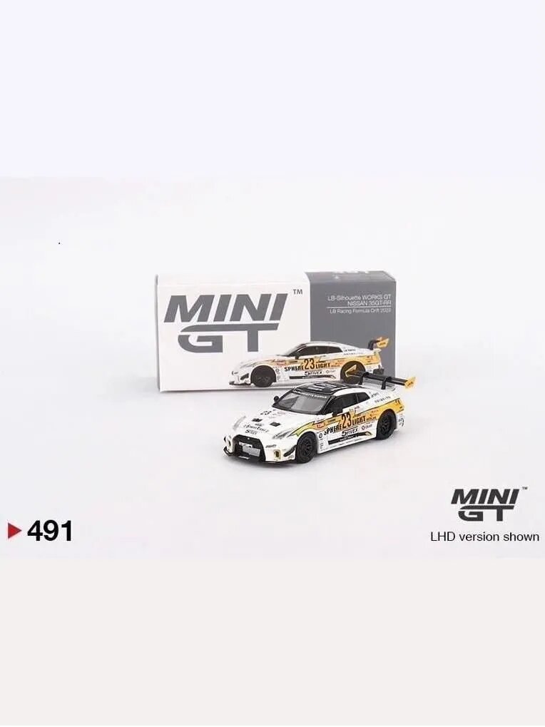 Машинка MINI GT 1/64 #491 Nissan LB-Silhouette WORKS GT 35GT-RR Ver.2 LB Racing Formula Drift 2022 Die-cast Alloy Car Model Collection Gift