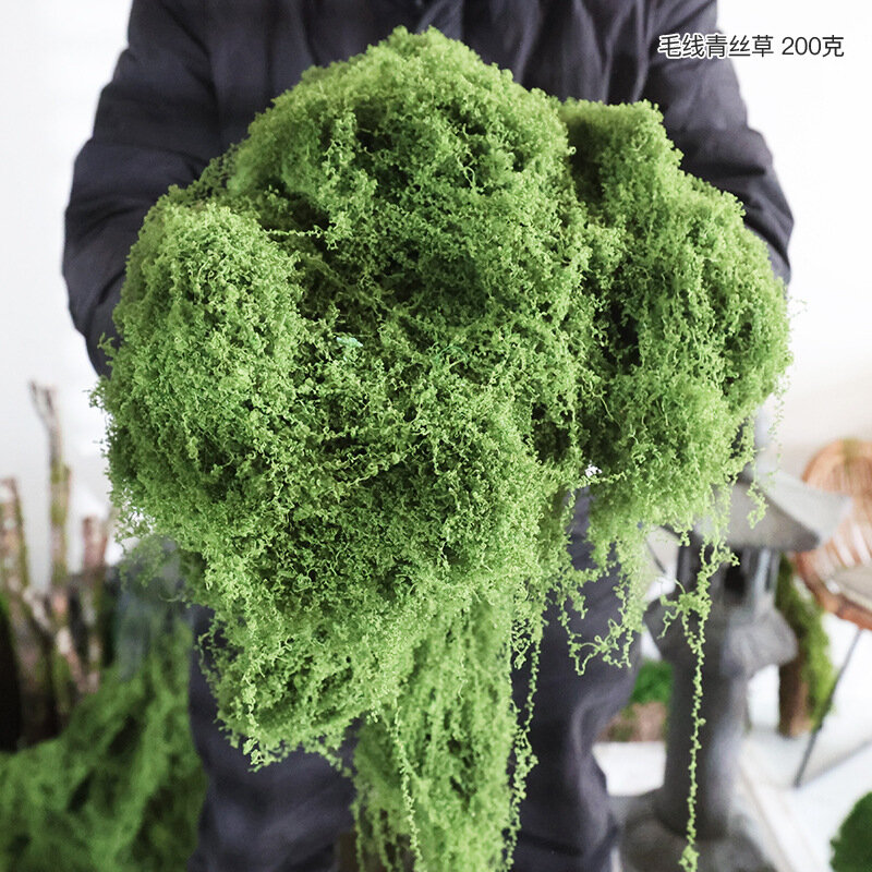 Набор для озеленения, искусственный мох, камень, цветочная грязь, шерстяная зеленая шелковая трава, 200г