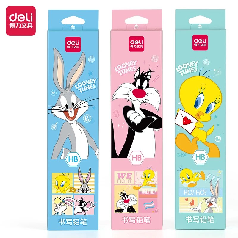 Карандаши Deli HC117 Looney Tunes 2B/HB
