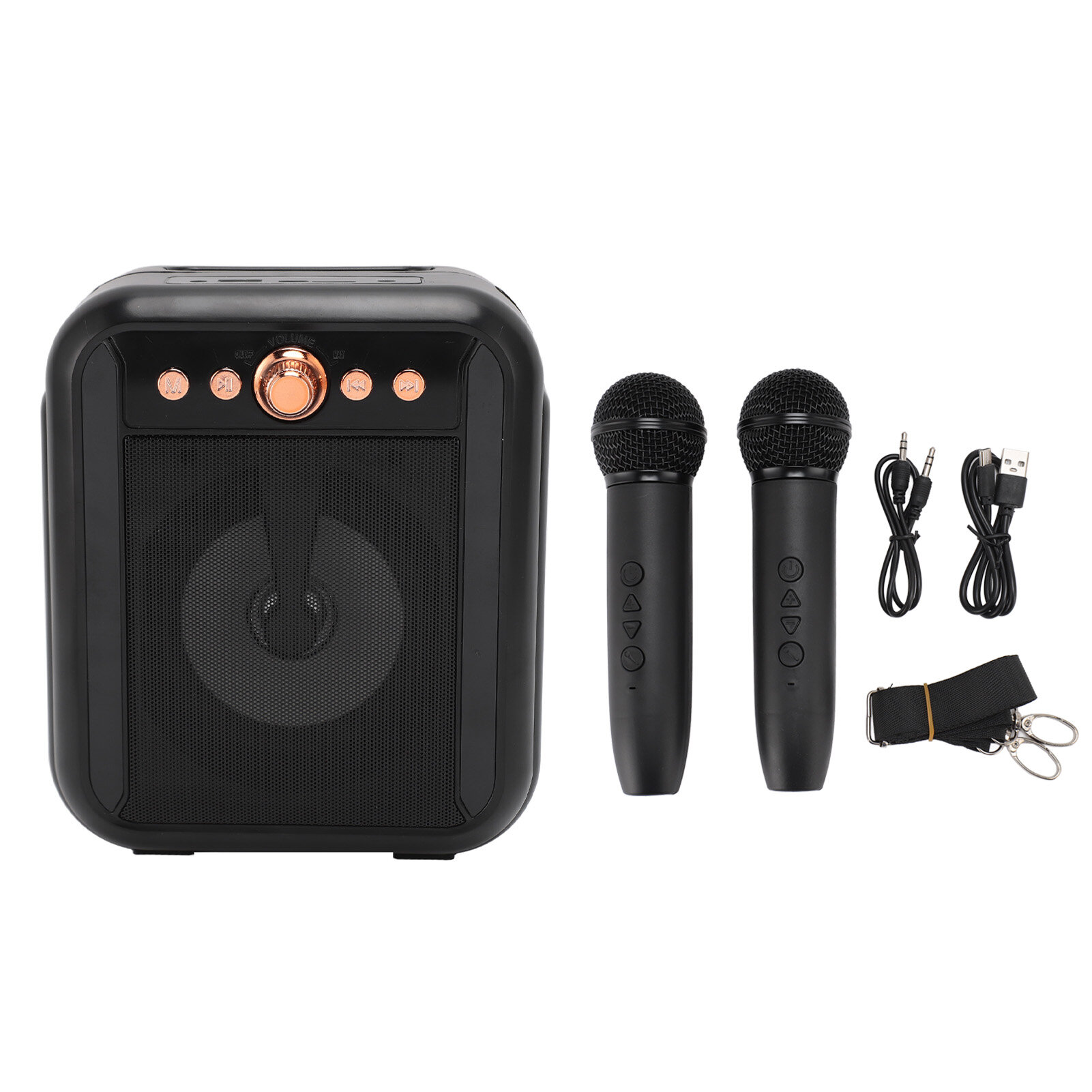 Karaoke Machine Clear Sound 3000mAh Battery Lower Noise Lightweight Bluetooth Speaker for Household Dual Wireless Microphone