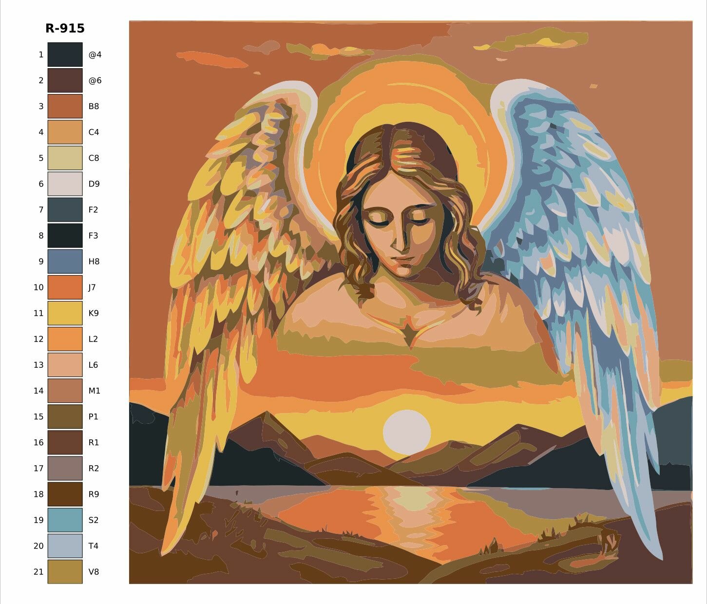 Картина по номерам R915 "Ангел" 70x70