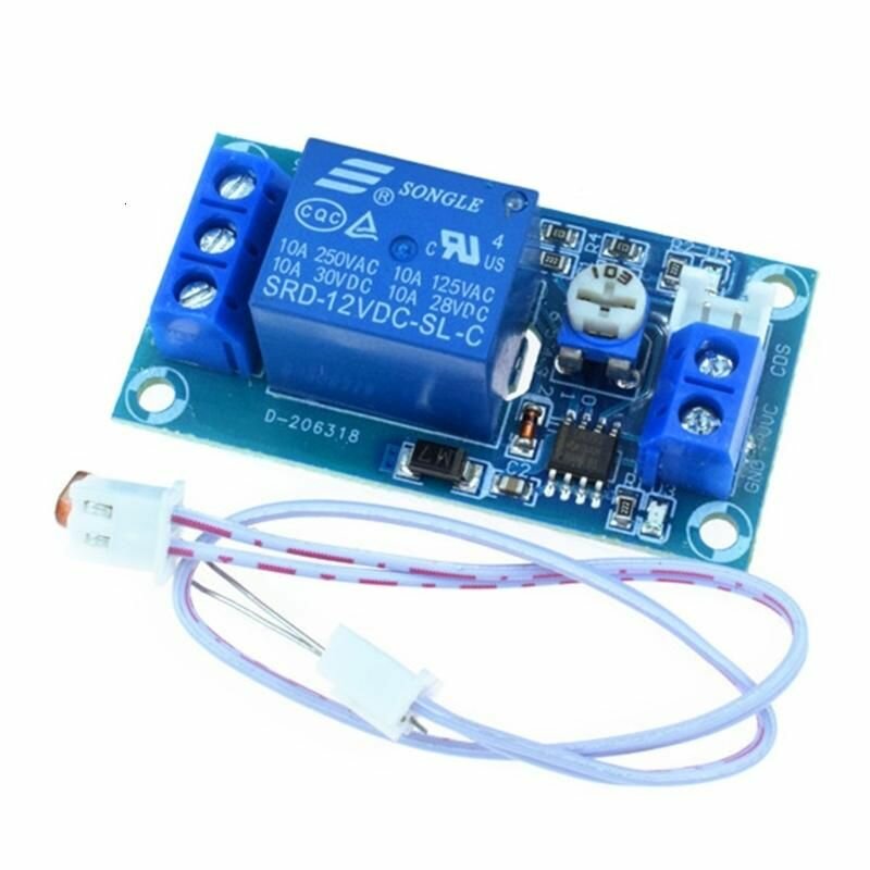 Фоторезисторный датчик освещенности 10А, 12