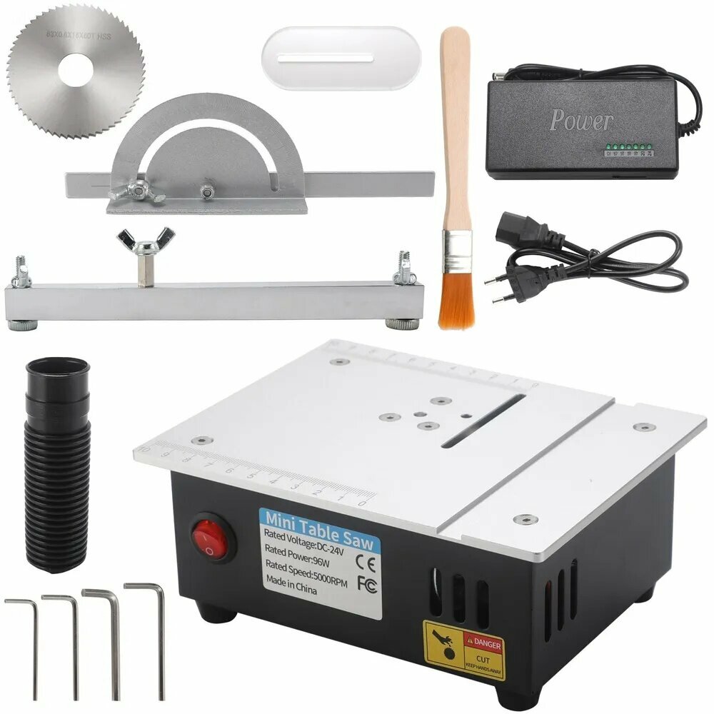Мини-циркулярная пила, настольный пильный станок для дерева и пластика, 5000об/мин, серебристый