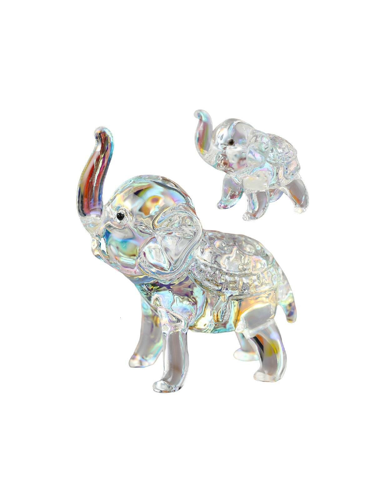 Коллекция хрустальных слонов, миниатюрные статуэтки слонов для украшения офиса