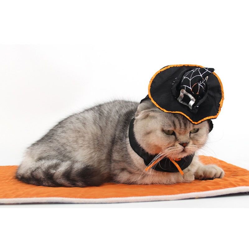 Головной убор для домашних животных versatile halloween xmas pet cat dog teddy plush hat wizard pumpkin headgear caps