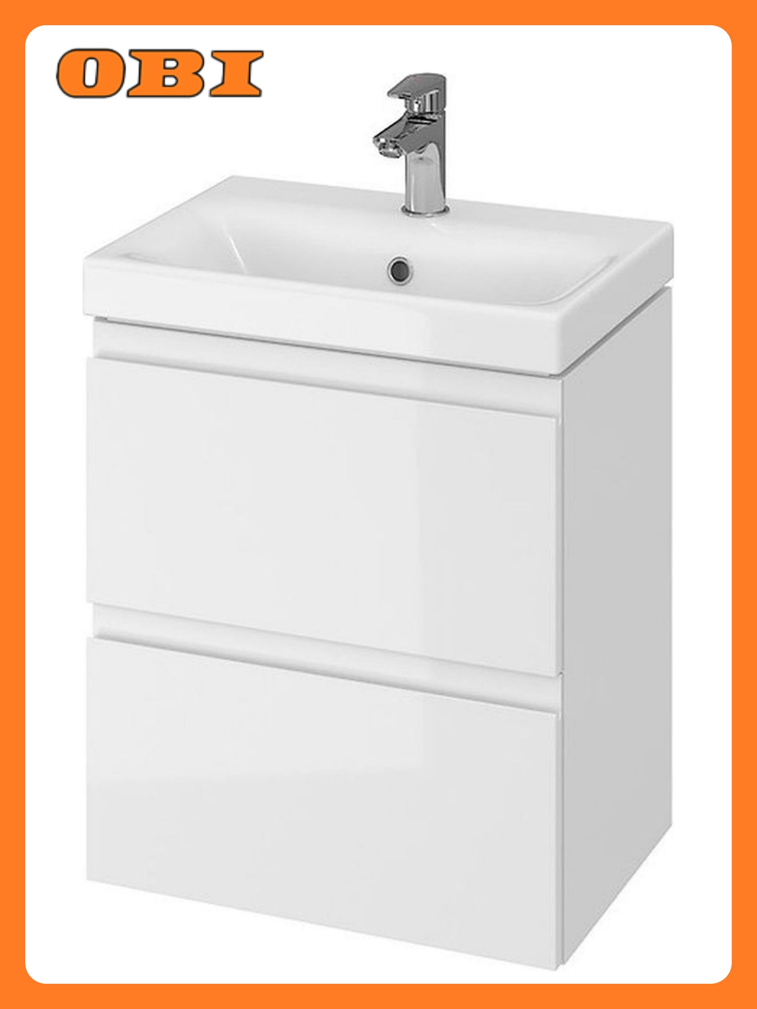 Тумба подвесная под раковину Cersanit Moduo Slim 50 см МДФ белая