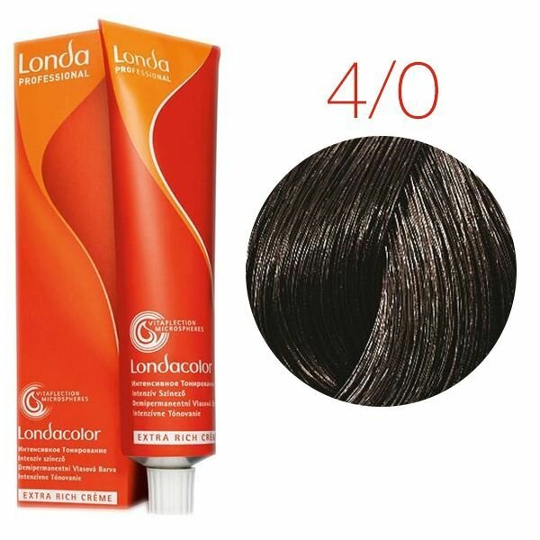 Интенсивное тонирование волос Londa Professional Ammonia Free, без аммиака, 4/0, шатен, 60мл