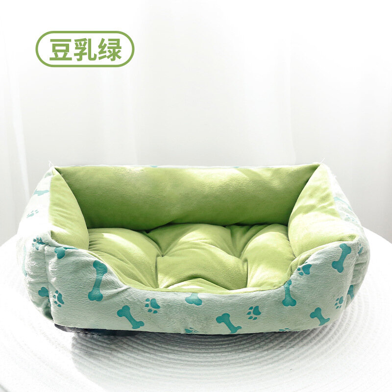 Собачье гнездо четыре сезона универсальное кошачье гнездо для сна Зеленое спальное гнездо с милым костяным принтом лапы