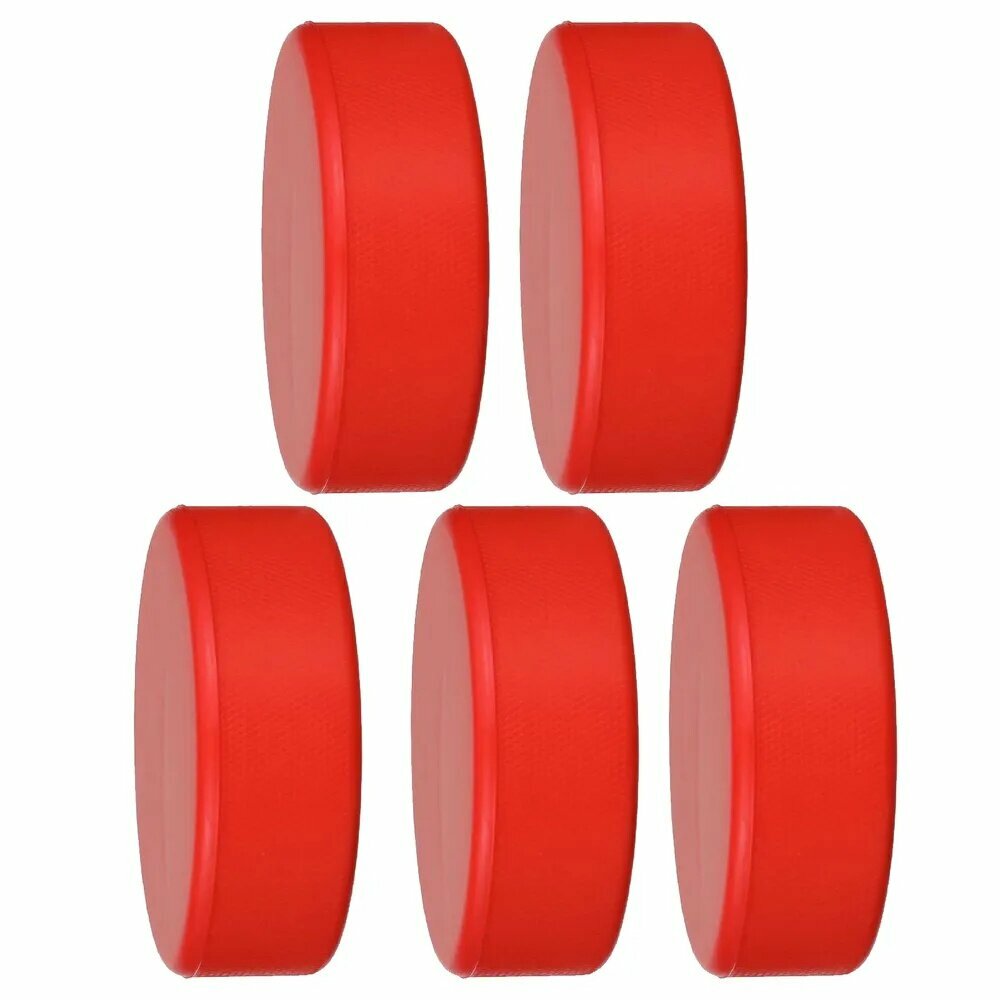 Пенополиуретановые тренировочные хоккейные шайбы красного цвета для игры в зале, набор 5 шт