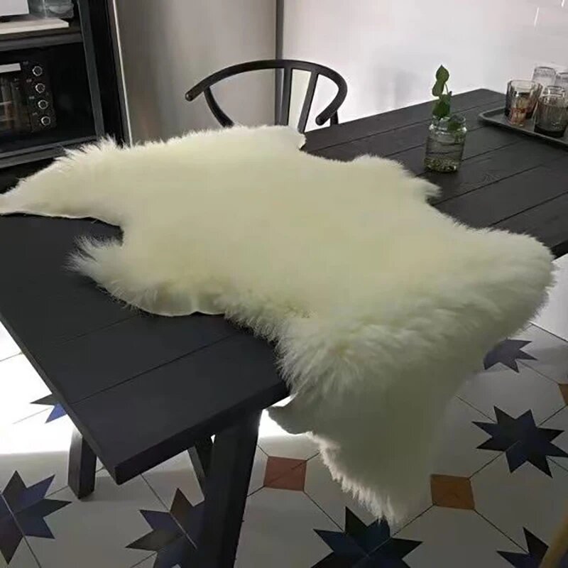 Коврик из овечьей шкуры белый 60x110cm