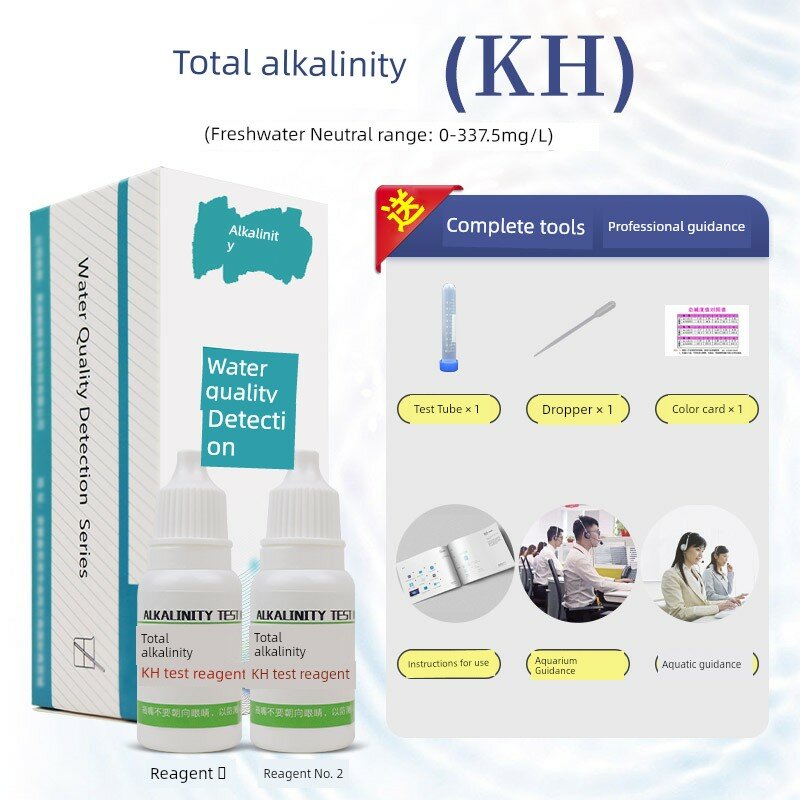 Набор для быстрого тестирования качества воды в аквариумах и аквакультуре: нитриты, аммиак, азот, pH, жесткость,