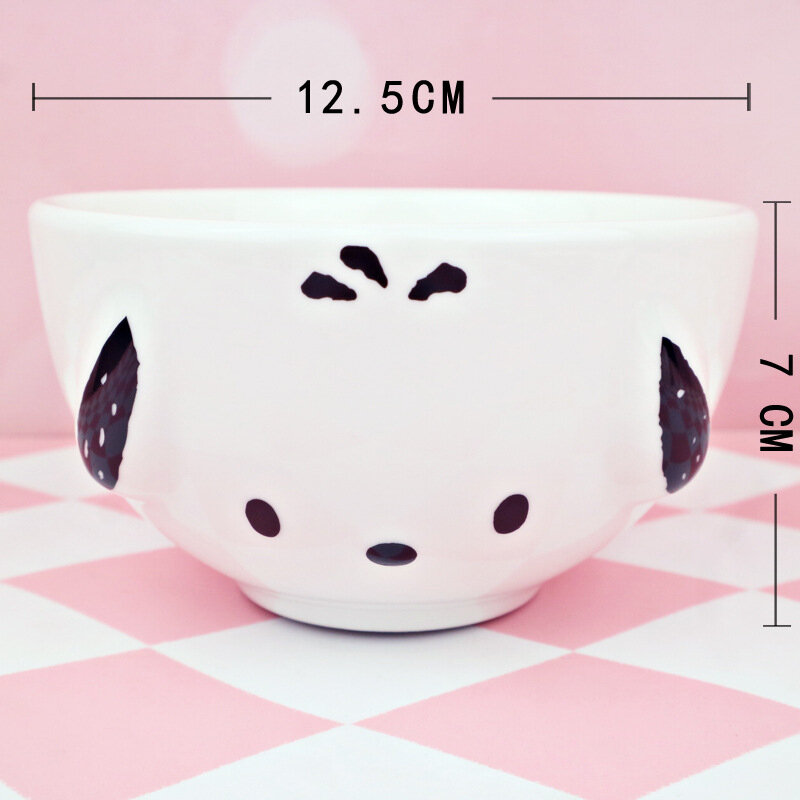 Керамическая миска Gujieshi Hello Kitty для домашнего использования, милый мультяшный стиль Sanrio, посуда, девичья миска для риса в форме сердца