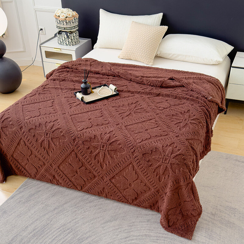 2026 Новейшее двустороннее бархатное одеяло из облачного норкового бархата, фланелевое мягкое хлопковое бархатное жаккардовое многофункциональное одеяло, плед, подарок, оптовая продажа