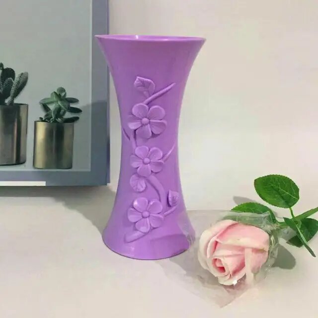 Ваза с 3D-рельефом, пластиковая ваза в скандинавском стиле, цветочный горшок, корзина, ваза для цветов, ваза для украшения дома.