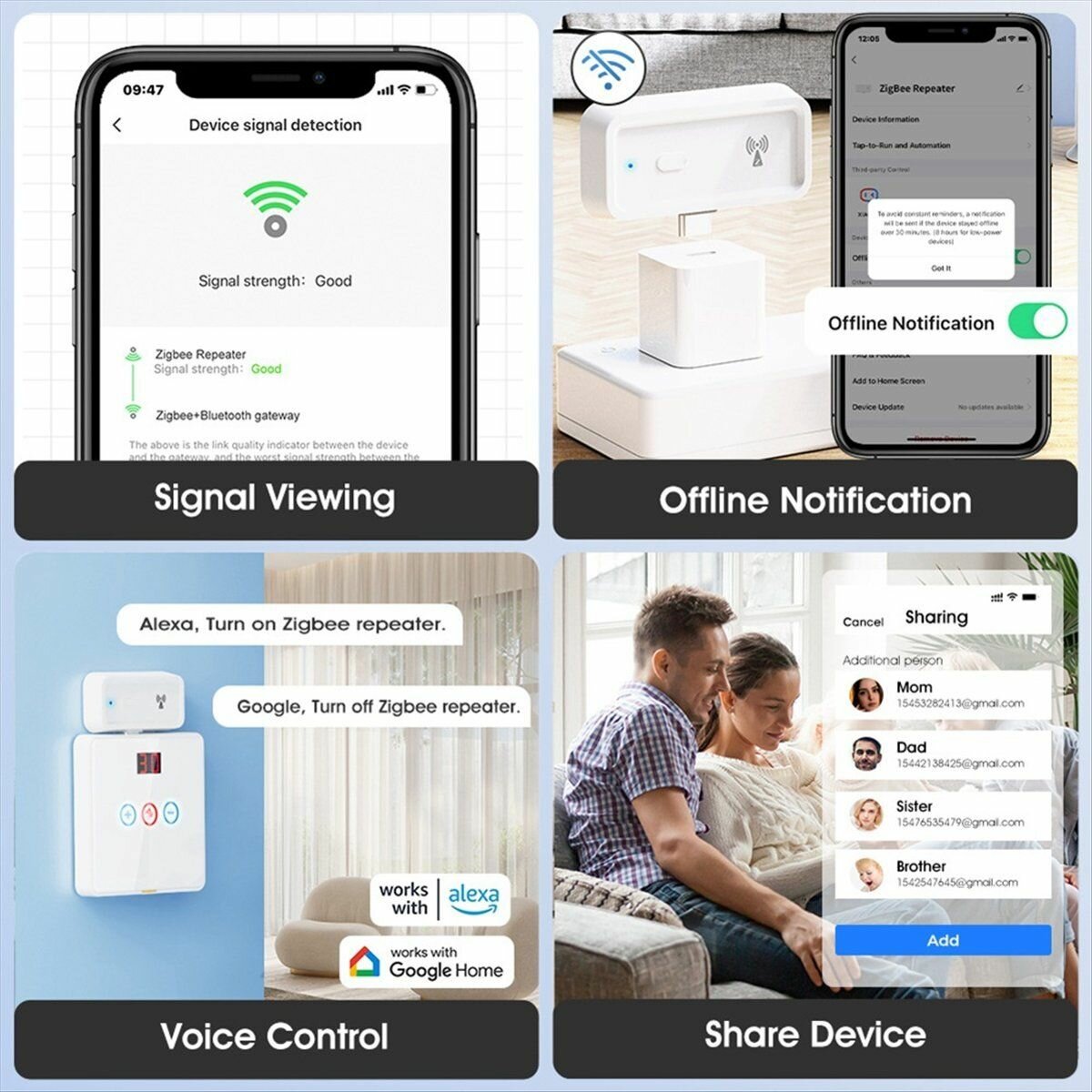 Ретранслятор ZigBee Relay Type-C Smart 3.0, концентратор ZigBee — фото 1