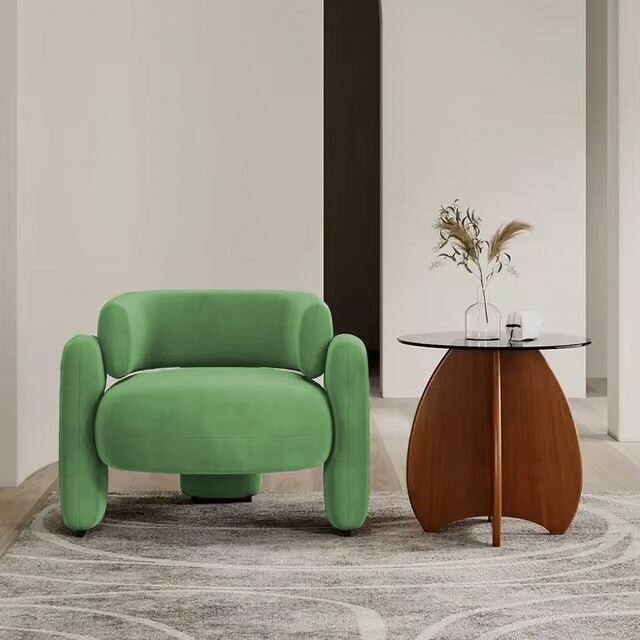 Эксклюзивное кресло CHICCO в оттенке селадон, с велюровой обивкой FIORE, размерами 708075 см, представлено к покупке.