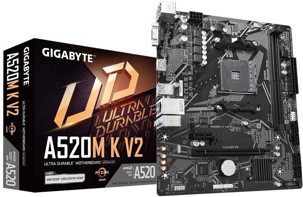 Материнская плата Gigabyte A520M K V2, RTL