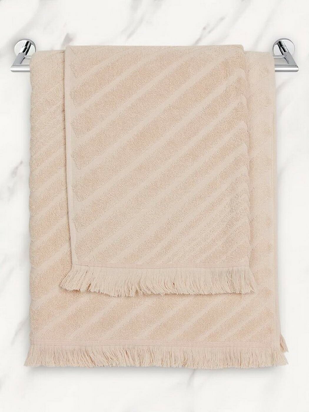 Полотенце Sofi De Marko Evan 50x70, махровое, хлопок, бежевое, жаккардовая фактура