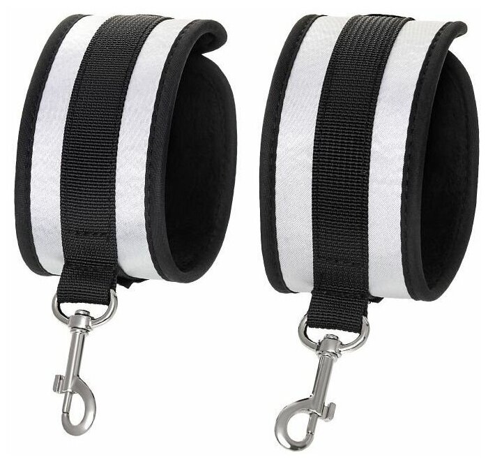 ToyFa Серебристо-черные наручники Anonymo Наручники, ошейники