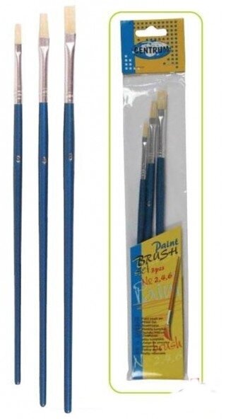 Кисти набор 3 шт (№2,4,6) щетина, прямые, в упаковке CENTRUM 80856