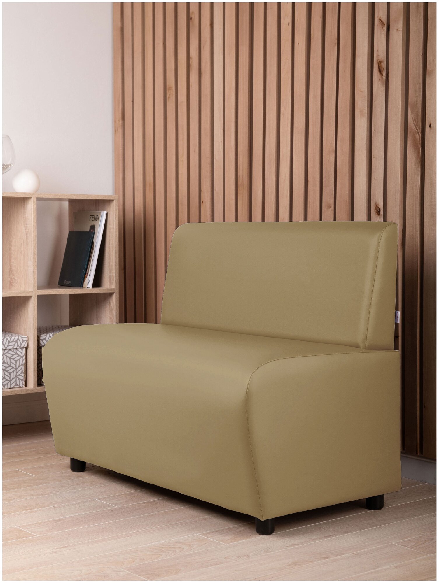 Диван офисный маленький в прихожую, на балкон, на кухню, бафф экокожа санд