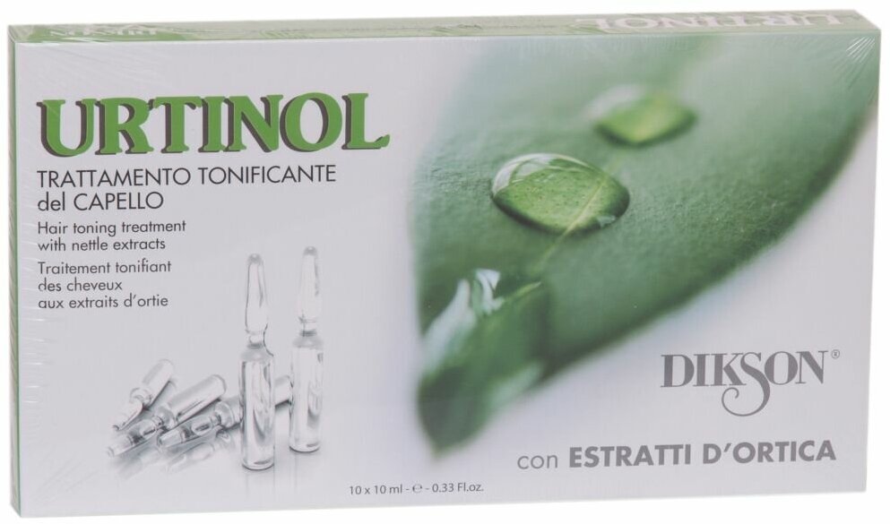 DIKSON Ампулы URTINOL тонизирующее противосеборейное средство с экстрактом крапивы для жирной кожи головы, 10х10мл