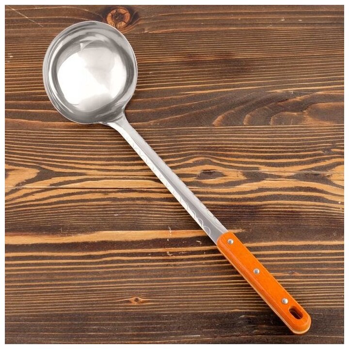 Поварешка для казана узбекская 42 см, диаметр 12 см с деревянной ручкой