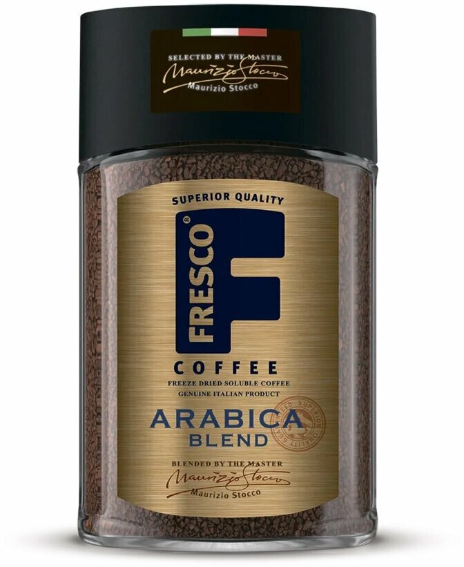 Кофе растворимый FRESCO "Arabica Blend" 100 г, стеклянная банка, сублимированный, 622500