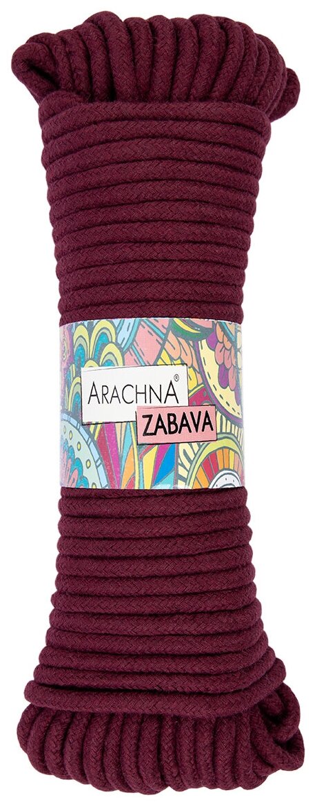 Пряжа (шнур) 3 шт. х 330 г ARACHNA "ZABAVA" 51% хлопок, 49% полиэстер 25 м №501т. малиновый