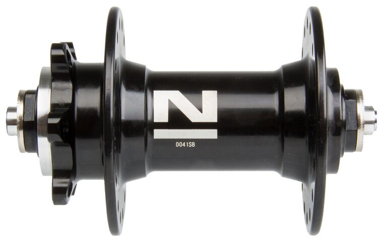 Втулка 5-326220 алюминиевая передняя 36 отверстий для для дискового тормоза 2 картриджные подшипника 216г. без эксцентрика черная NOVATEС