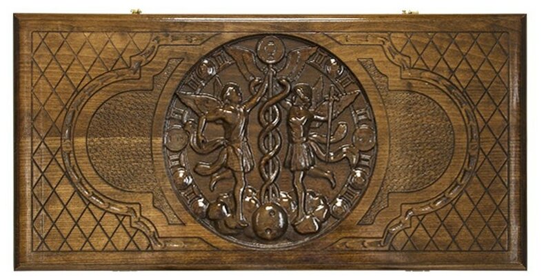 Нарды резные Зодиак Близнецы, Ustyan подарочные большие деревянные из бука резаные / 60х60 / армянские