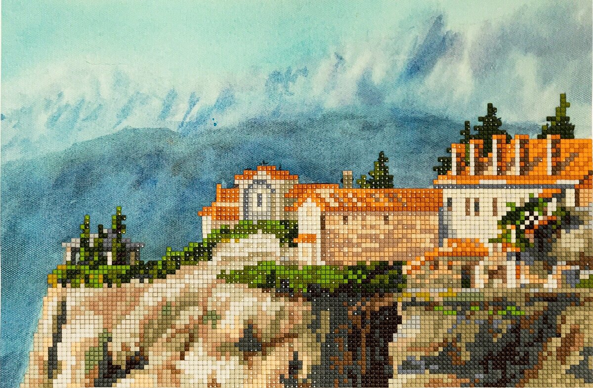 Набор "фрея" кристальная (алмазная) мозаика ALVR-257 "Над обрывом" 30х20 см