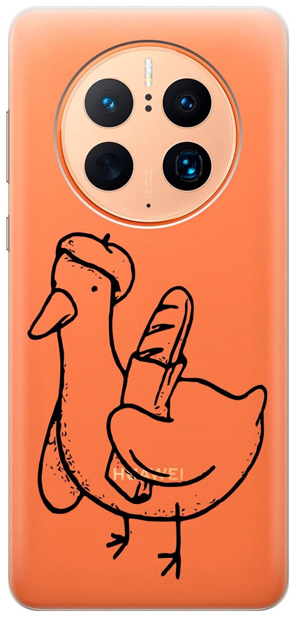 Силиконовый чехол с принтом French Goose для Huawei Mate 50 Pro / Хуавей Мейт 50 Про