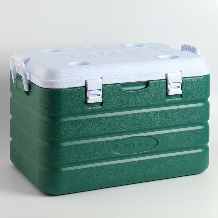 Термоконтейнер «Арктика», 60 л,64×43.5×40 см, 2 ёмкости для льда, зеленый