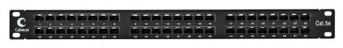 Патч-панель Cabeus PLHD-48-Cat.5e-Dual 19", 1U, Cat 5e, 48 портов RJ45 (8p8c), неэкранированная, Dual IDC (110/KRONE)
