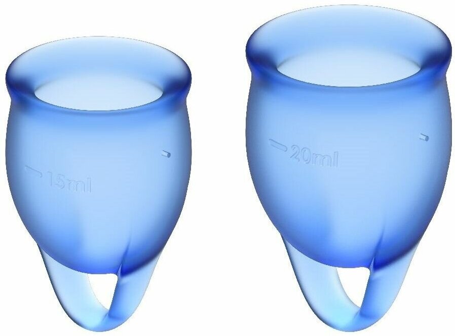 Набор из 2-х менструальных чаш Satisfyer Feel Confident Menstrual Cup, синие