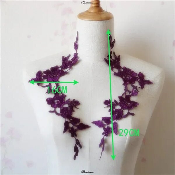 Кружевные аппликации Renesmee 29x16 см, 4 шт. deep purple