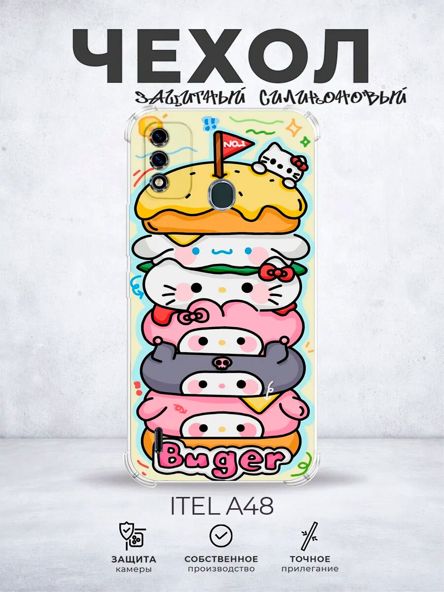 Чехол на Itel A48 с принтом Hello Kitty