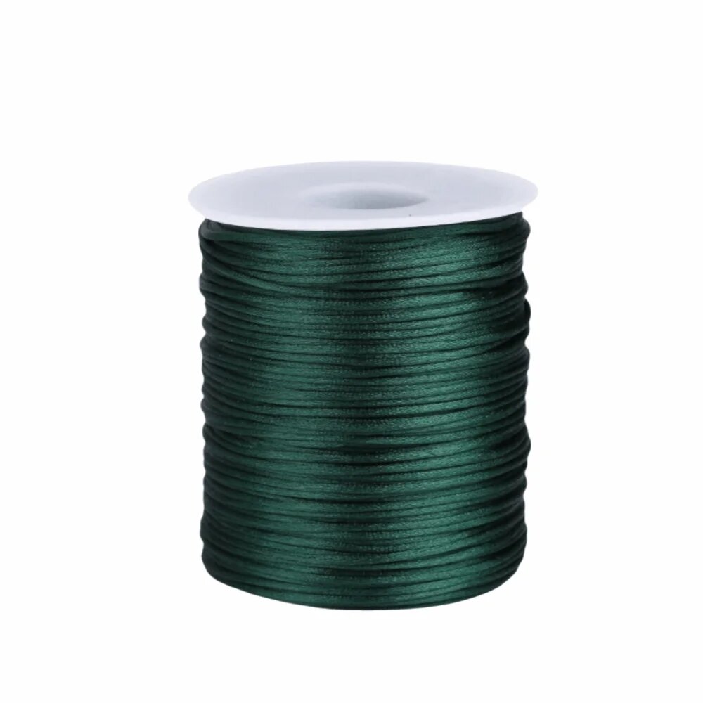 Атласный шнур 1,5 мм полиэстер 100 м фиолетовый Зеленый, Dark green