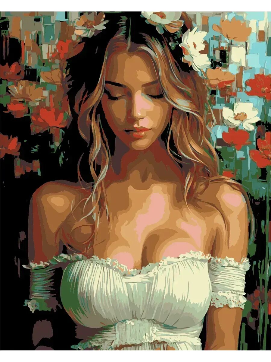 Картина по номерам 30x40 Беременность девушка