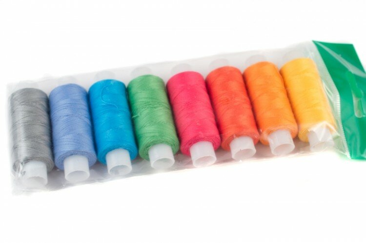 Набор ниток Осенний день 40ЛШ 200м, ассорти цветов, 100% полиэфир, 8шт