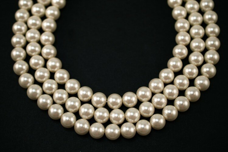 Жемчуг искусственный 10мм, отверстие 1мм, цвет слоновая кость, 515-001, 10шт