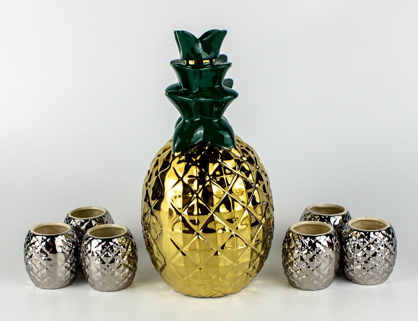 Набор для спиртных напитков "Ананас", керамика, 7 предметов