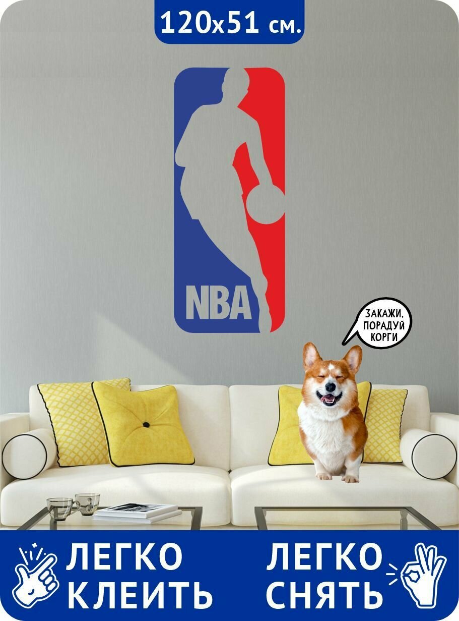 Наклейки на стену для декора - Баскетбол, спорт, лига, НБА, NBA