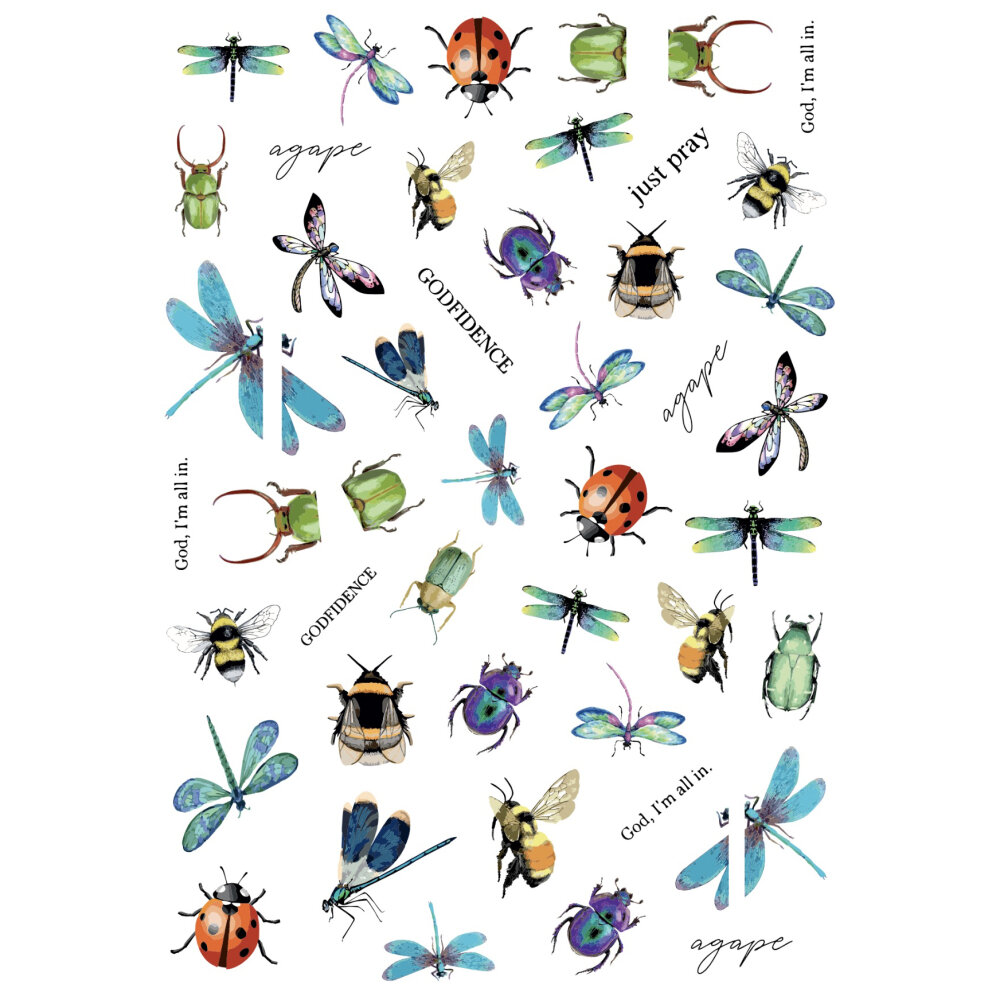 Слайдер-дизайн Crazy Shine Nails mini №1145 Стрекозы