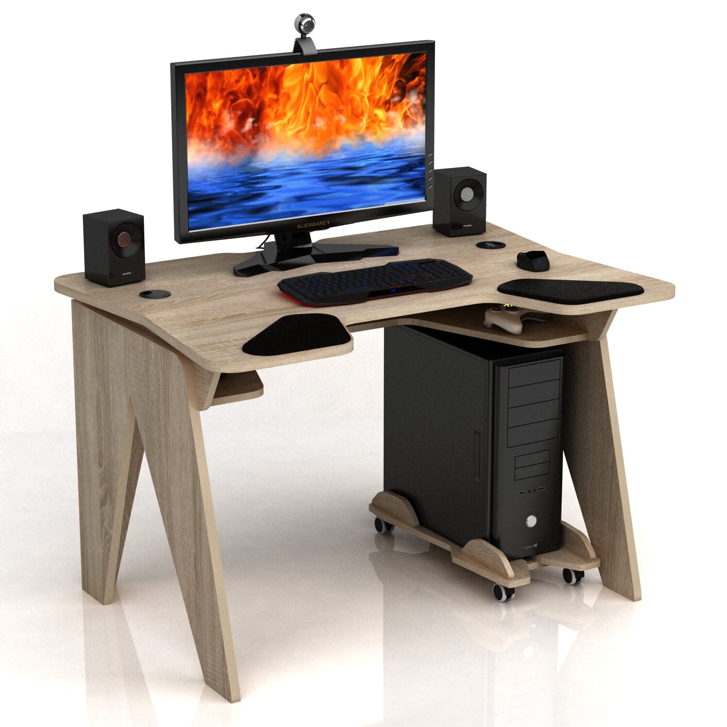 Игровой стол RAPTOR DX Comfort Soft, с мягкими накладками дуб сонома