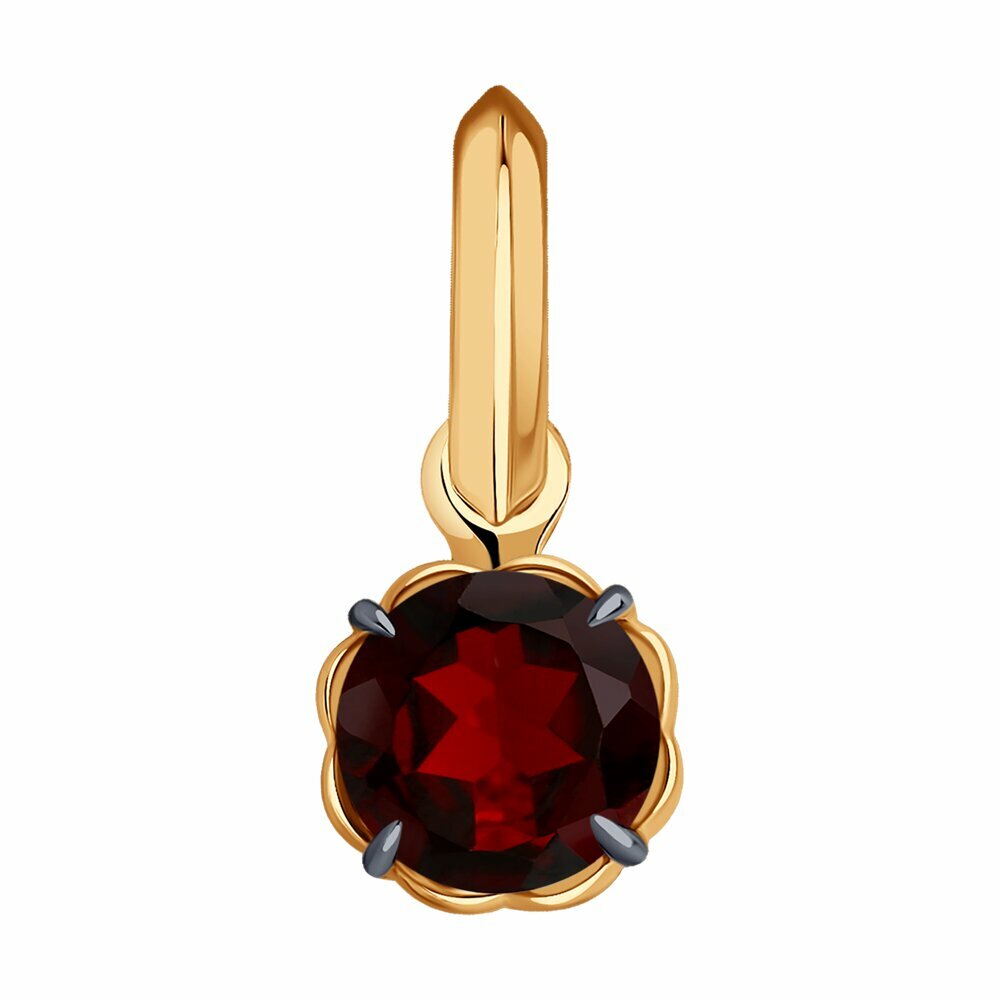 Подвеска, красное золото, 585 проба, гранат