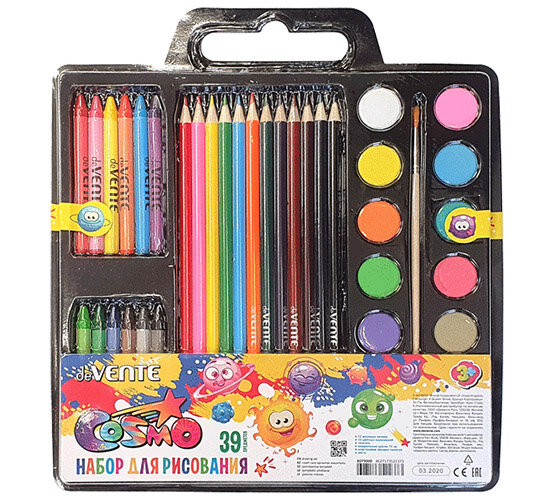 Набор художественный детский "Cosmo" 39 предметов DEVENTE в пластиковом кейсе